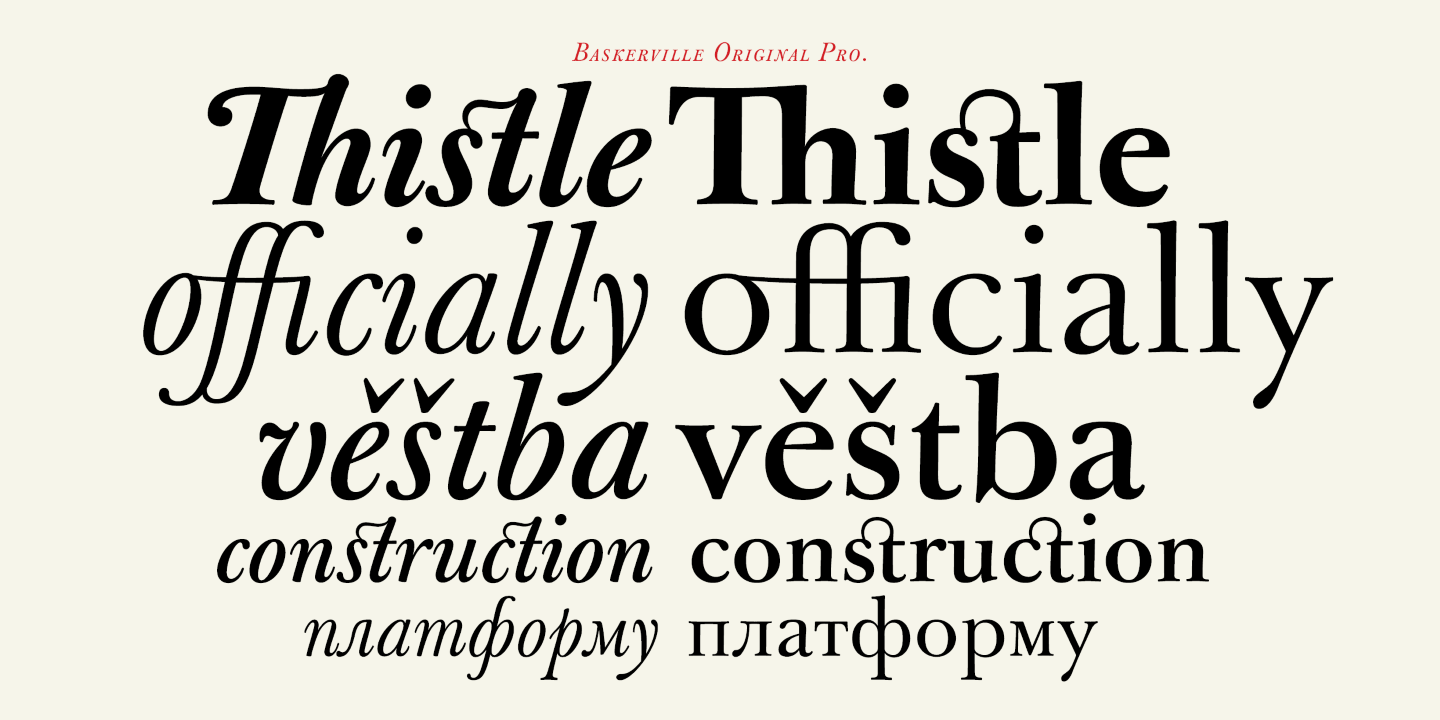 Font Baskerville Original Pro: descargar e instalar en el WEB sitio