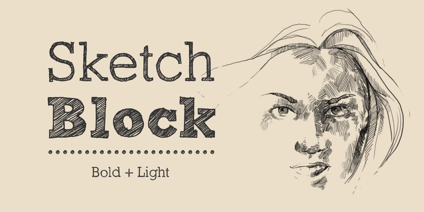 Font Sketch Block: descargar e instalar en el WEB sitio